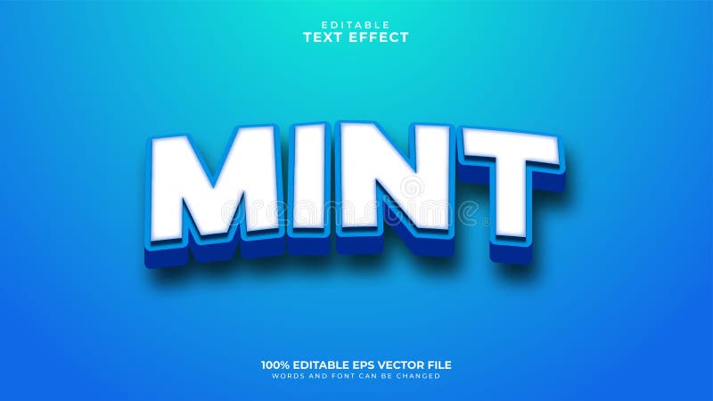 Mint Text Effect, Editable Text Effect Stock Vector - Illustration of ...