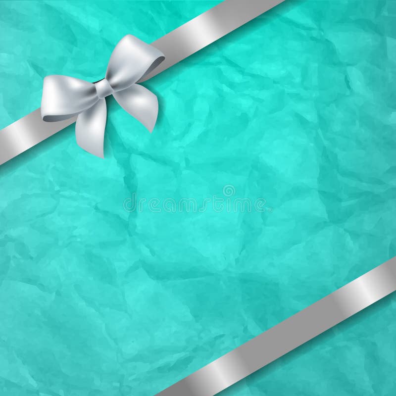 Mint Paper Texture Background with White Ribbon Bow Stock Vector ...