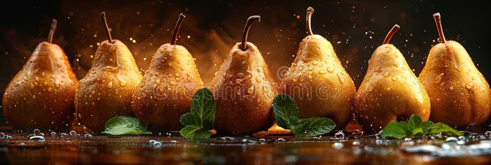 Mint Patterns with Pears, Hight Resolution, --chaos 70 --ar 3:1 --style ...