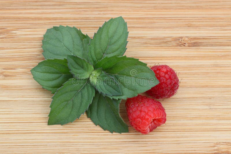 Mint and raspberry stock image. Image of berries, collect - 43718779