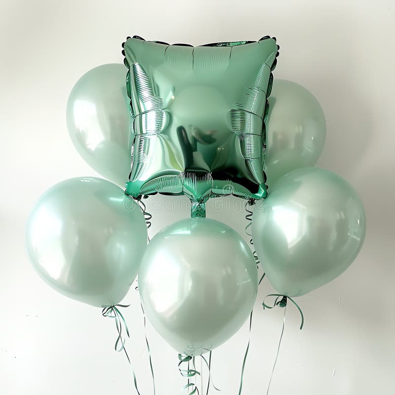Mint Rectangular Shaped Foil Balloon Stock Illustration - Illustration ...