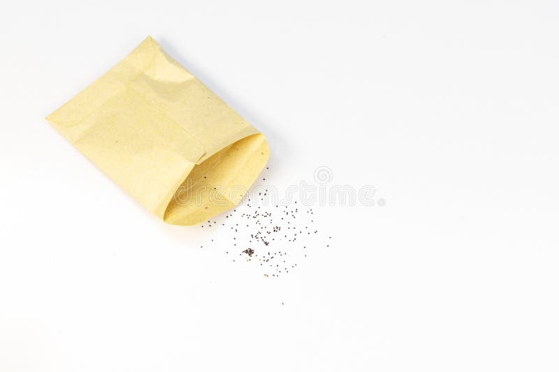 Mint Seeds Scattered on White Isolated Background Stock Image - Image ...