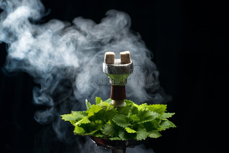 Mint smoking hookah stock image. Image of addiction, lime - 96432559