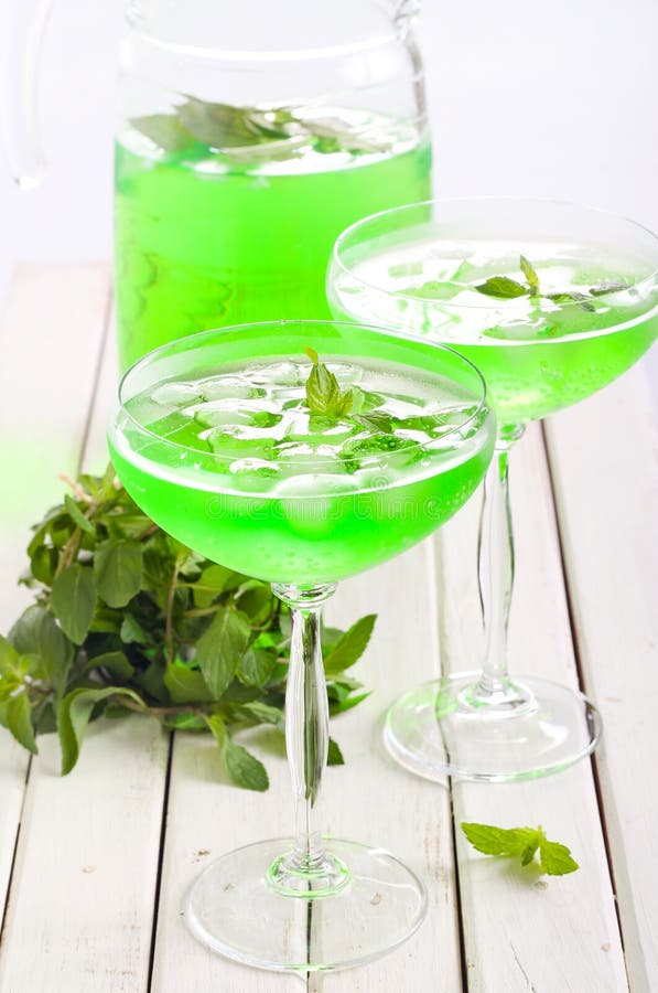 Mint spritzer in glasses stock image. Image of cold, soda - 42644307