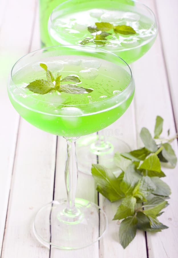 Mint spritzer in glasses stock photo. Image of water - 42644328