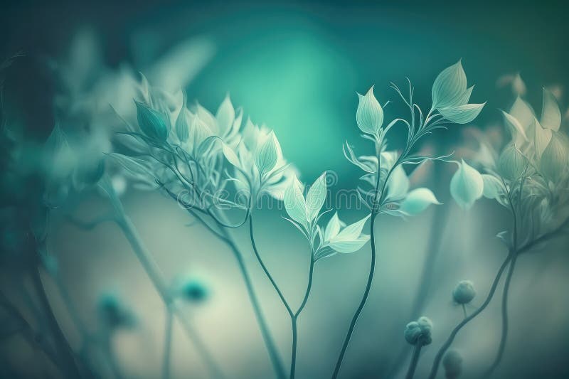 Mint Summer Smooth Floral Abstract Background. Generative AI Stock ...