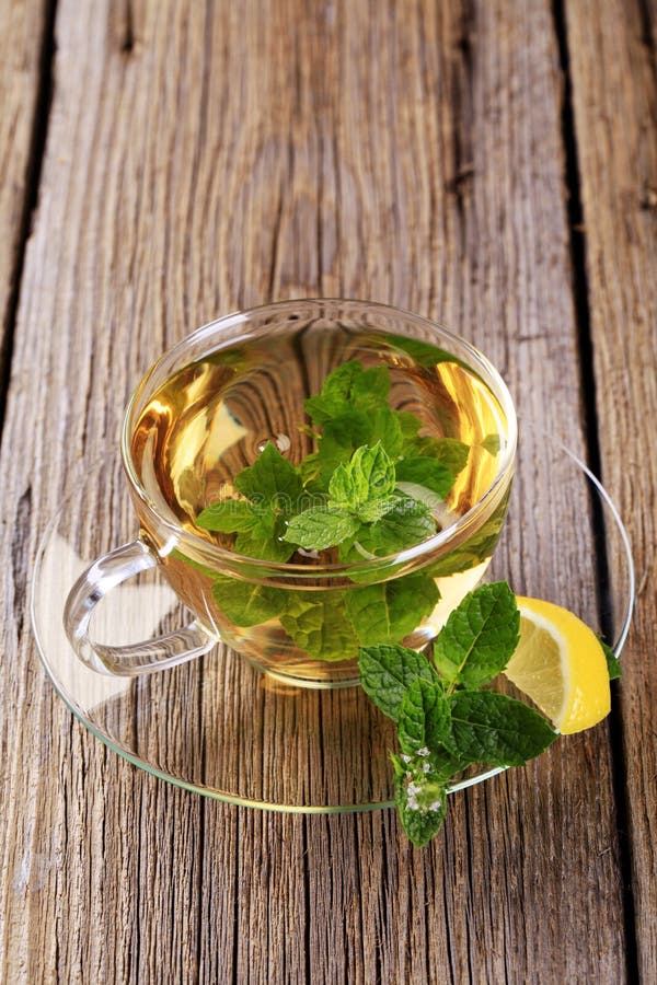 Mint tea stock image. Image of nonalcoholic, leaves, lemon - 18417199