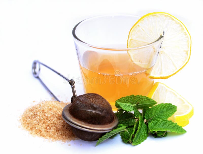 Mint tea stock photo. Image of citrus, refreshment, slice - 20626942