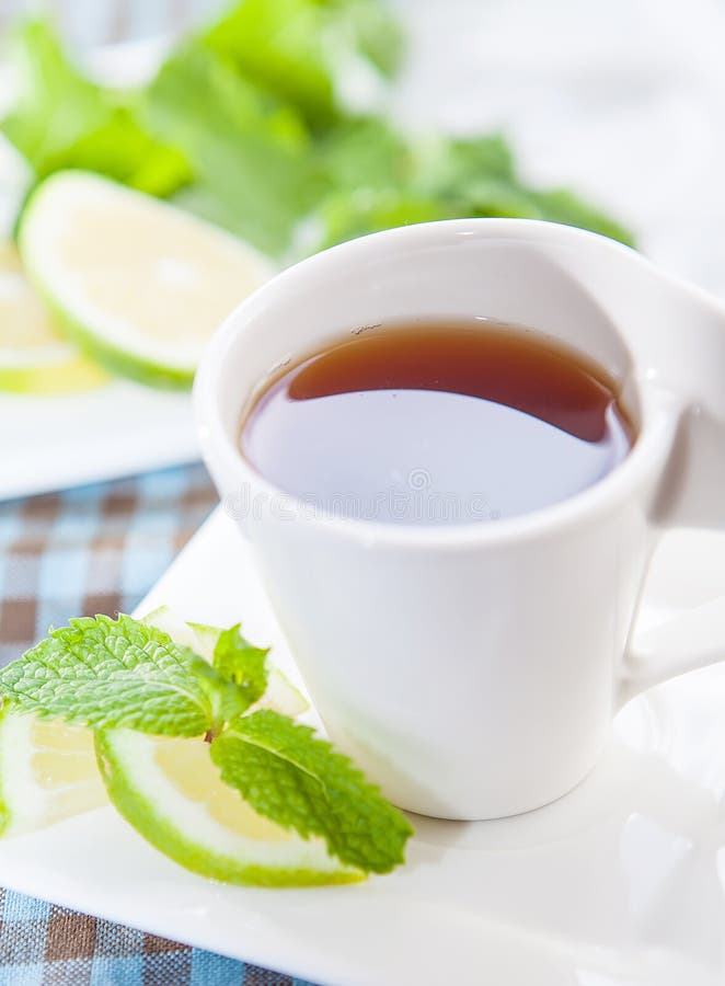 Mint tea stock photo. Image of beverage, morning, heat - 26687848