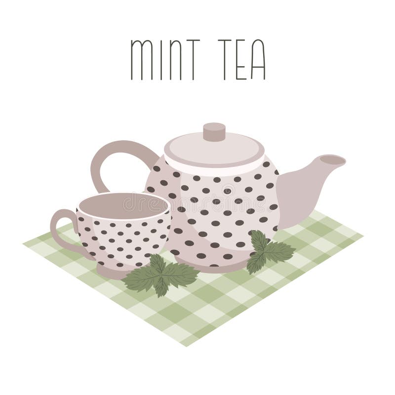Mint Tea, Drink. a Teapot and a Cup with Mint Tea and Mints ...