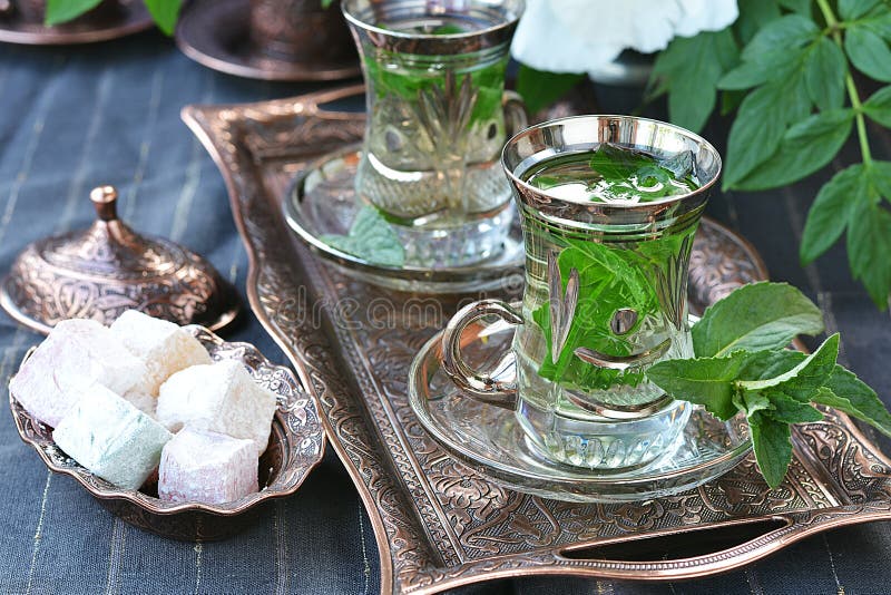 Mint tea. stock photo. Image of hospitality, mint, middle - 31003892