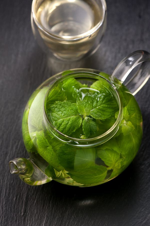 Mint tea. Vertical stock photo. Image of teapot, herbs - 59895360