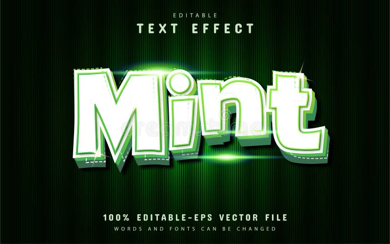 Mint text 3d effect design stock vector. Illustration of speed - 255846863
