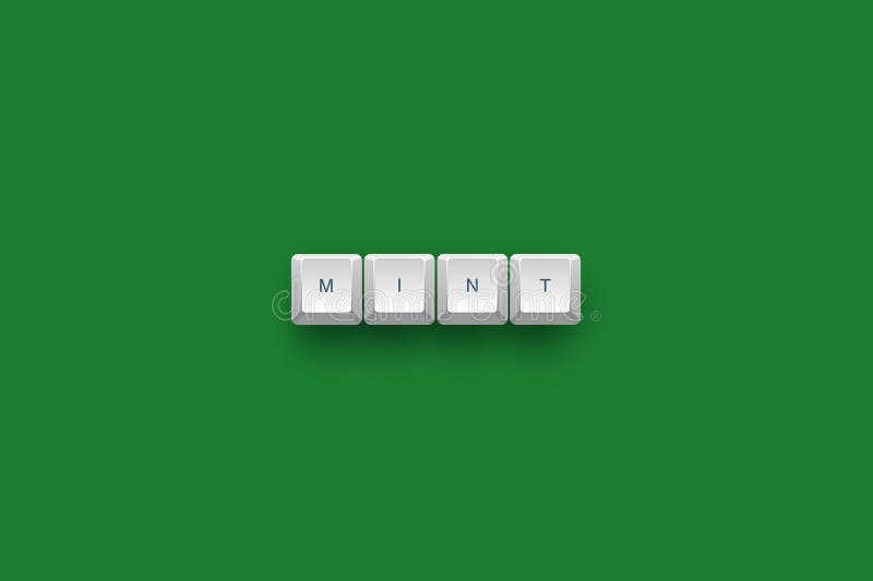Mint Text on a 3d Keyboard Button with Shadow Concept Series 200 Stock ...