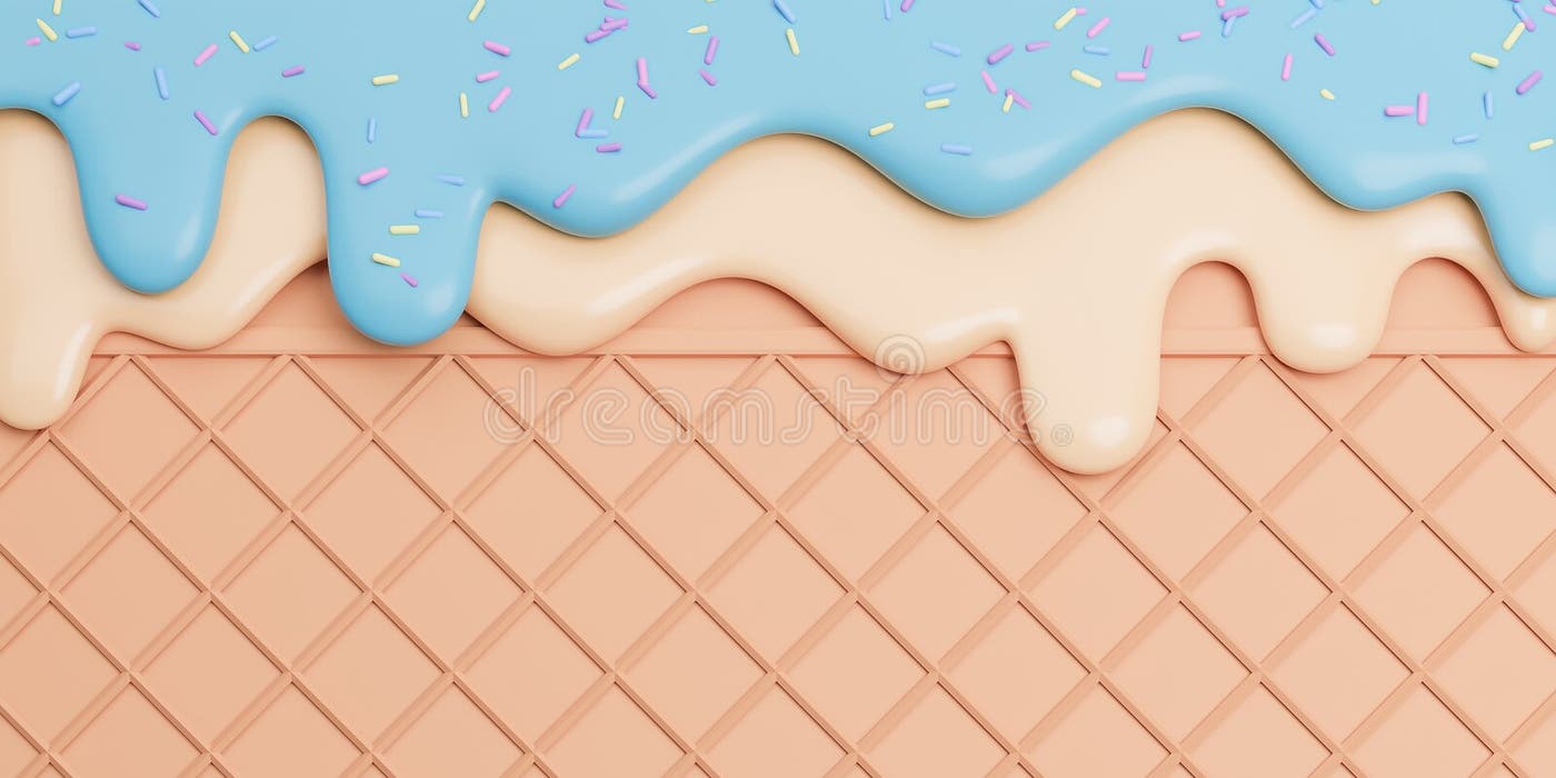 Blue Ice Cream Melted Wafer Stock Illustrations 46 Blue Ice Cream