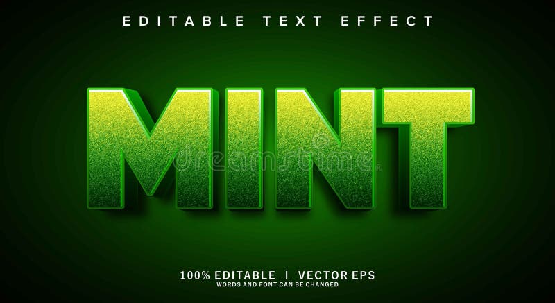 Mint Vector Text Effect with Modern Style Design Stock Vector ...