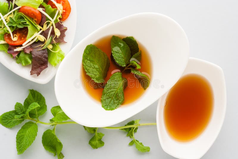 Mint vinaigrette stock photo. Image of lemon, dressing - 81014662