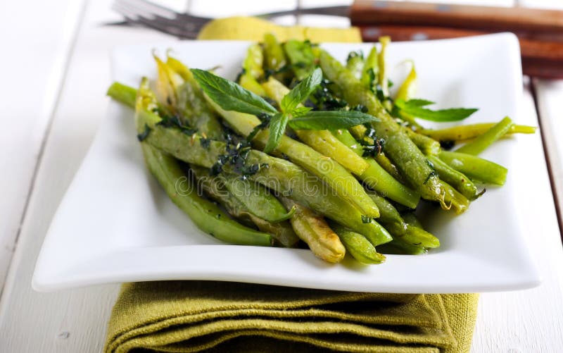 Minted Green Bean Appetizer Stock Image - Image of herbs, mint: 56207077