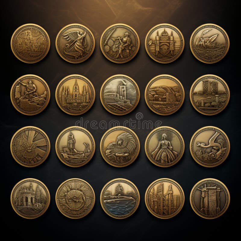 Minted Narratives: Illustrating the Evolution of Coin Design Stock ...