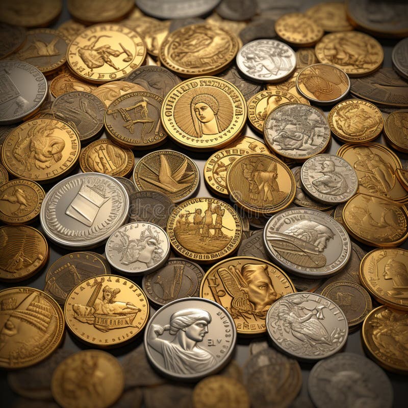 Minted Narratives: Illustrating the Evolution of Coin Design Stock ...