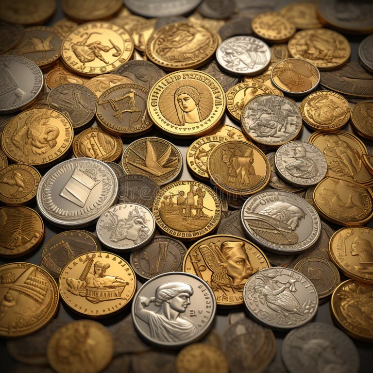 Minted Narratives: Illustrating the Evolution of Coin Design Stock ...