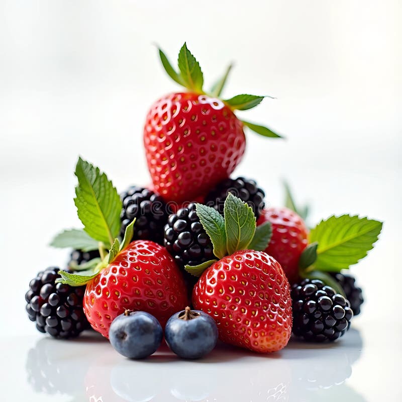 Minty Fresh and Berry Sweet a Perfect Pairing (7 Stock Illustration ...