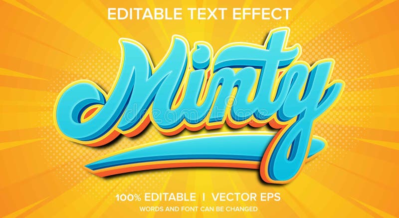 Minty Vector Text Effect with Modern Style Design Stock Vector ...