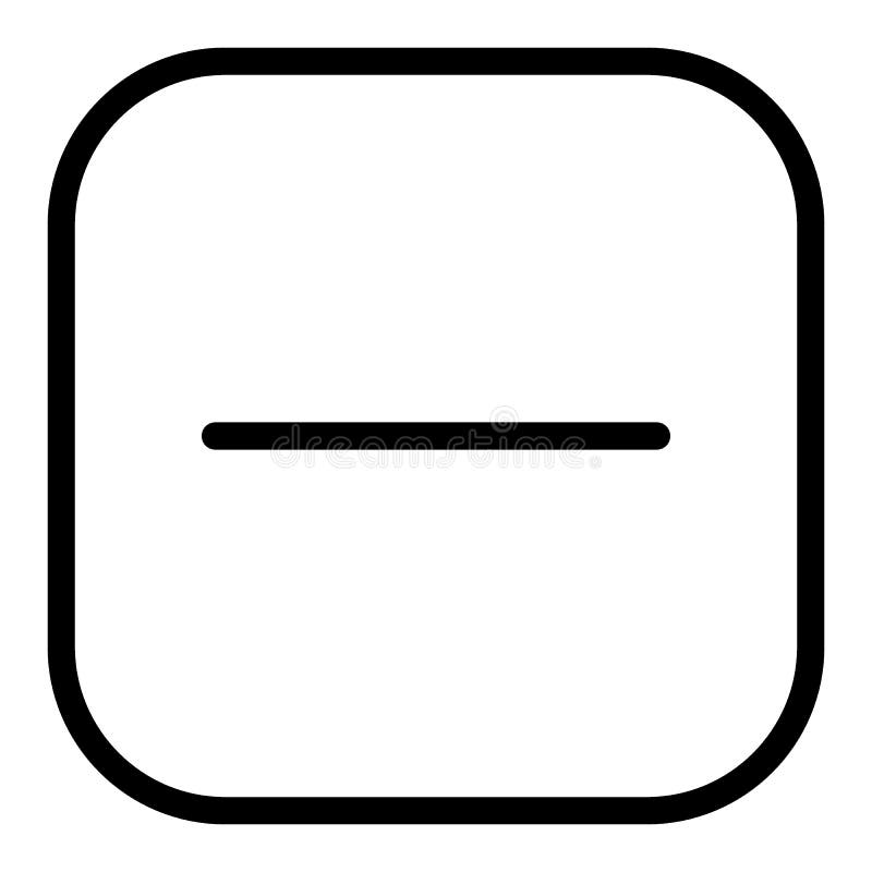 Minus Button Line Icon. Negative Sign in Square Illustration Isolated ...
