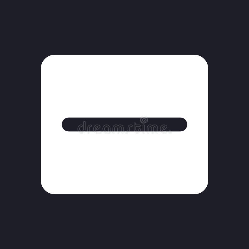 Minus Dark Mode Glyph Ui Icon Stock Vector - Illustration of ...