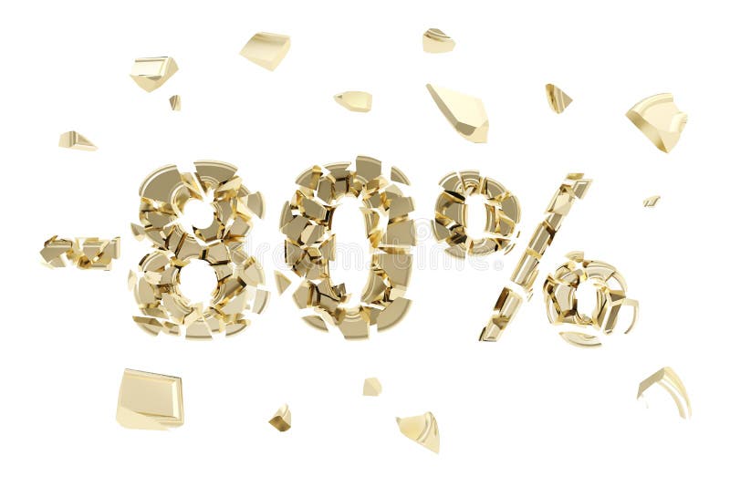 Minus Eighty Percent Discount Emblem Composition Isolated Stock ...