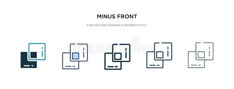 Minus Front Icon in Different Style Vector Illustration. Two Colored ...