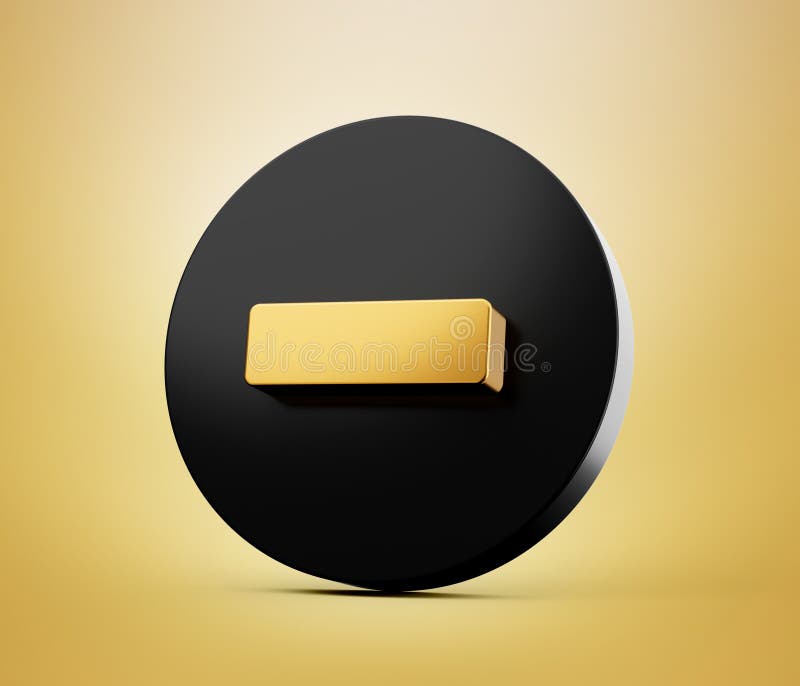Minus Icon on Black Circle 3d Illustration Stock Illustration ...
