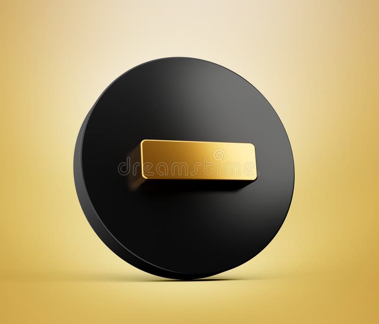 Minus Icon on Black Circle 3d Illustration Stock Illustration ...