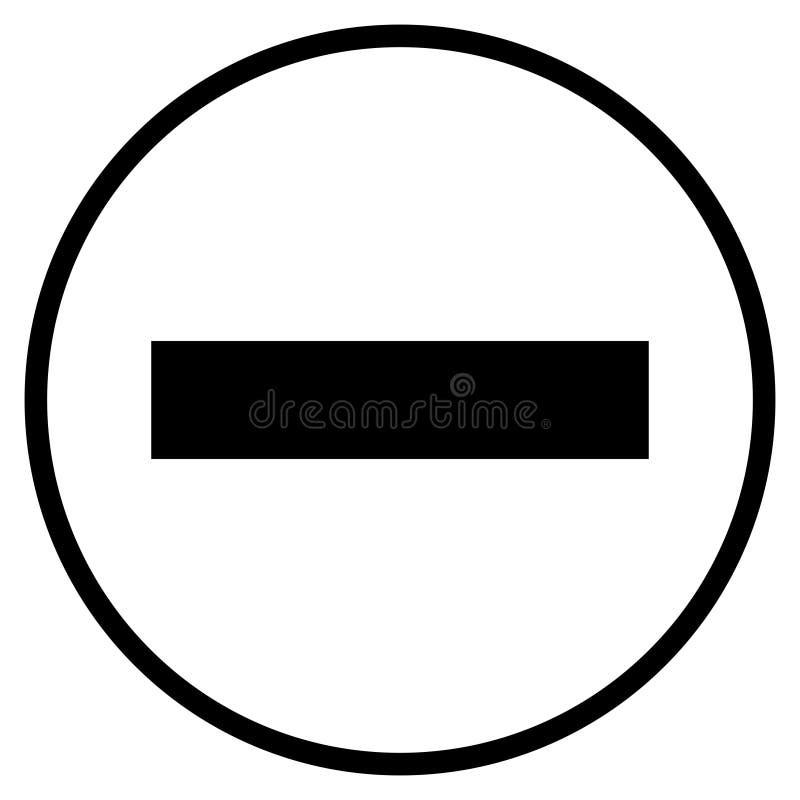 Minus Icon in black circle stock illustration. Illustration of website ...