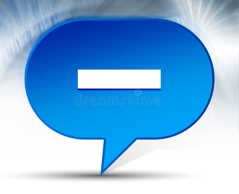 Minus Icon Blue Bubble Background Stock Illustration - Illustration of ...