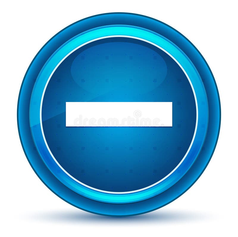 Minus Icon Eyeball Blue Round Button Stock Illustration - Illustration ...