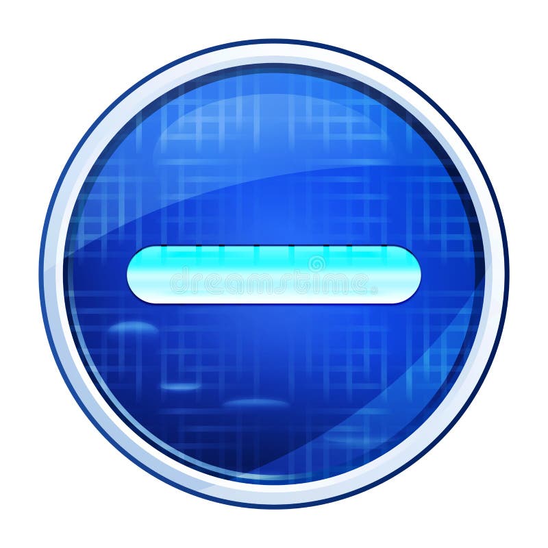 Minus Icon Futuristic Blue Round Button Vector Illustration Stock ...