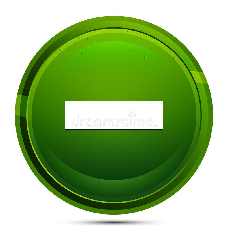 Minus Icon Glassy Green Round Button Illustration Stock Vector ...