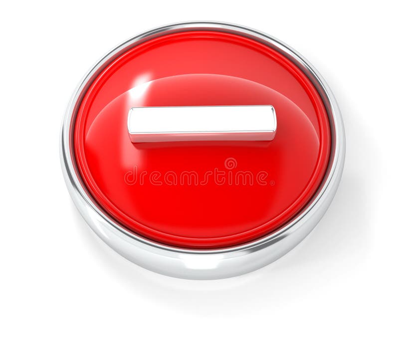 Minus Icon on Glossy Red Round Button Stock Illustration - Illustration ...