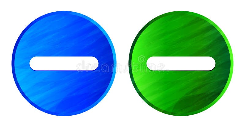 Minus Icon Grunge Texture Round Button Set Illustration Stock ...
