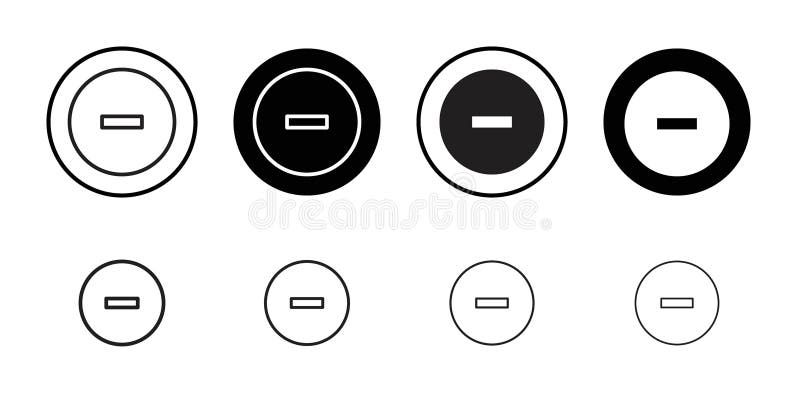 Minus Icon Isolated Flat Vector in Outline Stock Vector - Illustration ...