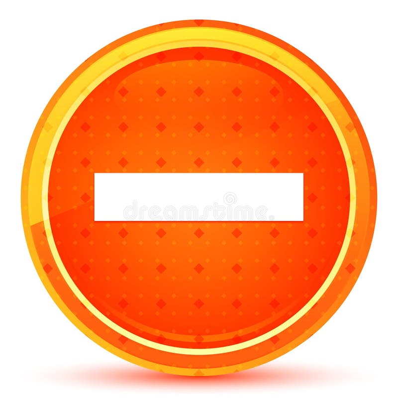 Minus Icon Natural Orange Round Button Stock Illustration ...