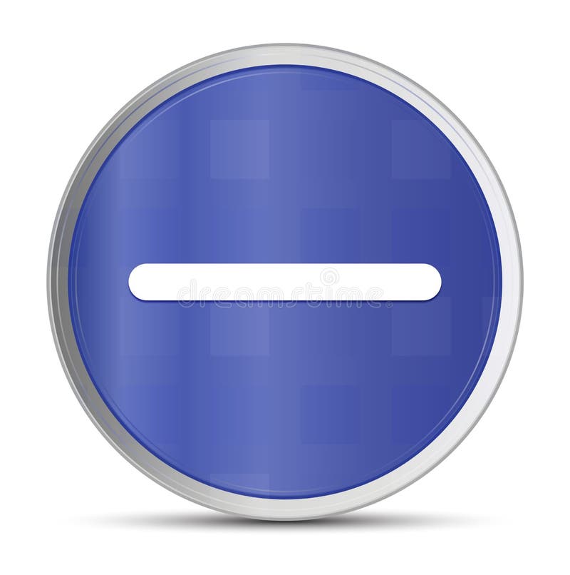 Minus Icon Prime Blue Round Button Vector Illustration Design Silver ...