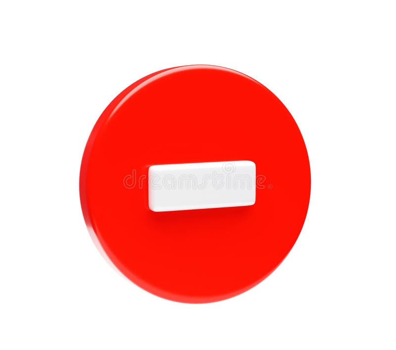 Minus Icon Icon on Red Bubble Symbol Element 3d Illustration Stock ...
