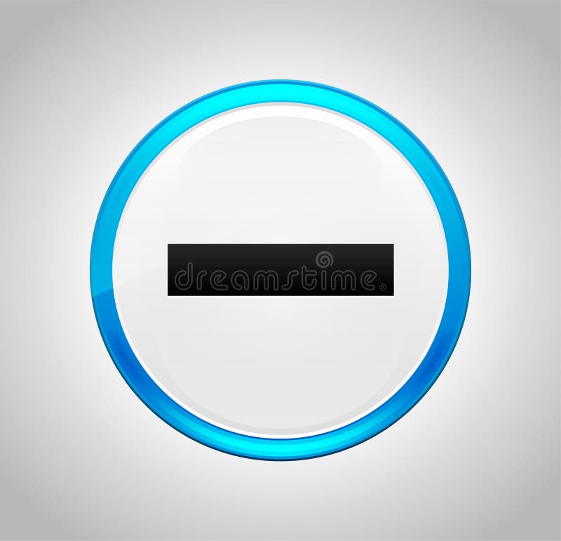 Minus Icon Round Blue Push Button Stock Illustration - Illustration of ...