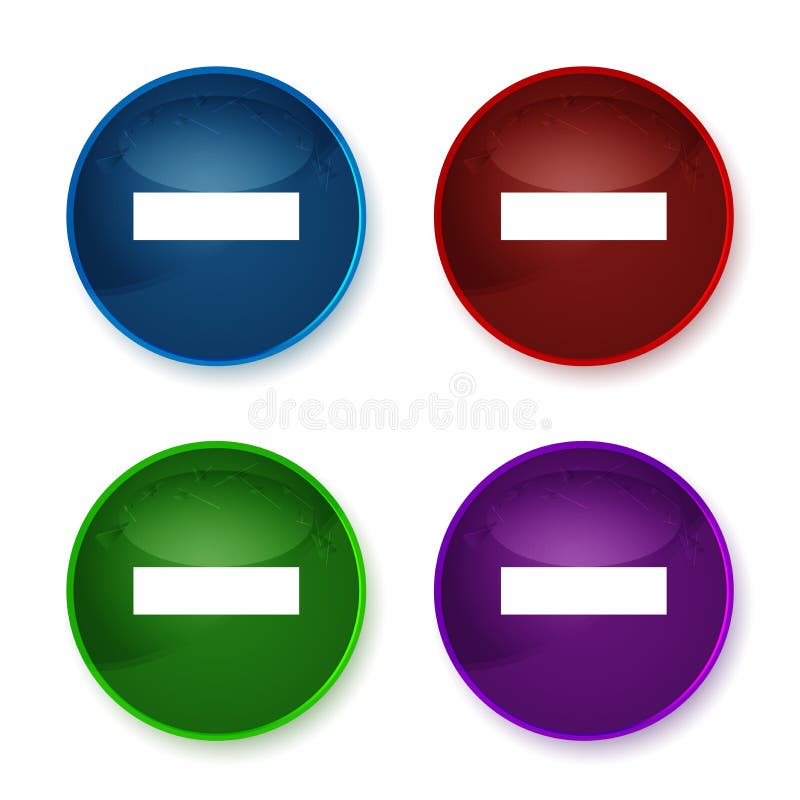 Minus Icon Shiny Round Buttons Set Illustration Stock Vector ...