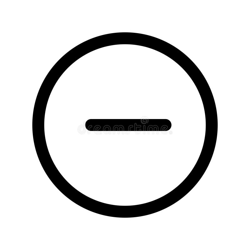 Minus Line Icon Isolated on White Background. Black Flat Thin Icon on ...