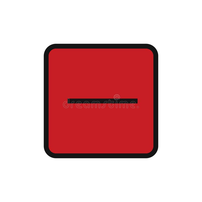 Minus Line Icon Isolated on White Background. Black Flat Thin Icon on ...