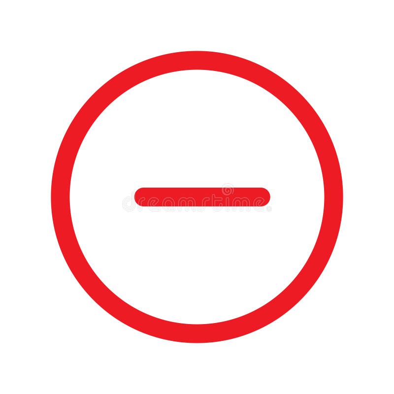 Minus Line Icon Isolated on White Background. Black Flat Thin Icon on ...