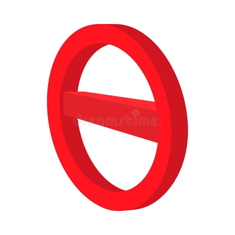 Minus Red in a Red Circle Icon, Cartoon Style Stock Vector ...